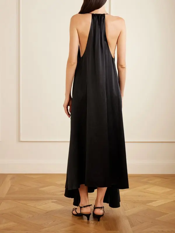 Sharon Wauchob Draped Silk-satin Halterneck Maxi Dress