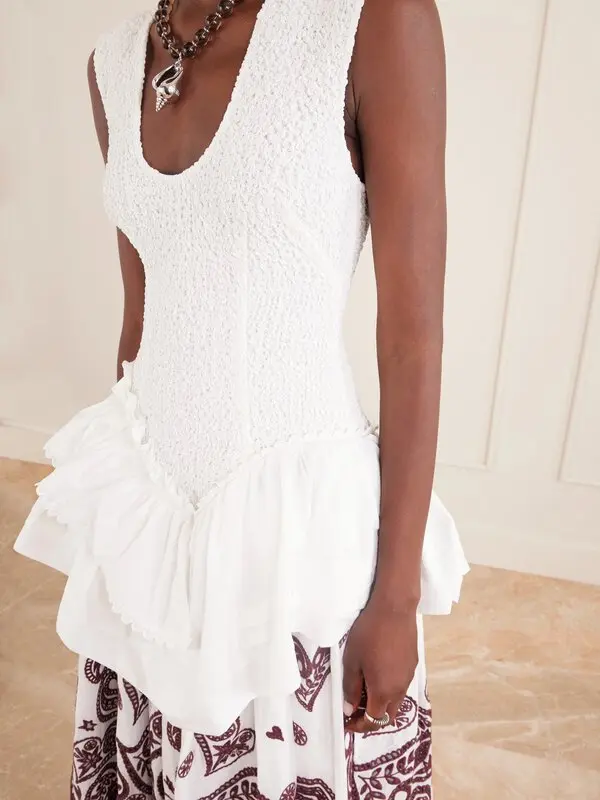 ALEMAIS Bobby Embroidered Cotton Midi Dress