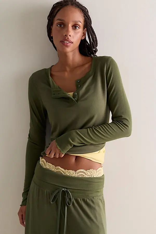 INTIMATELY Dream State Henley Top At - Ferngully