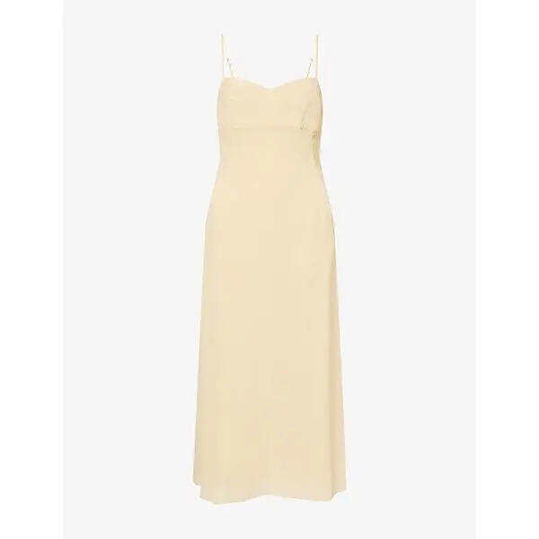 REFORMATION Milica Sweetheart-neck Georgette Midi Dress - Parmesan
