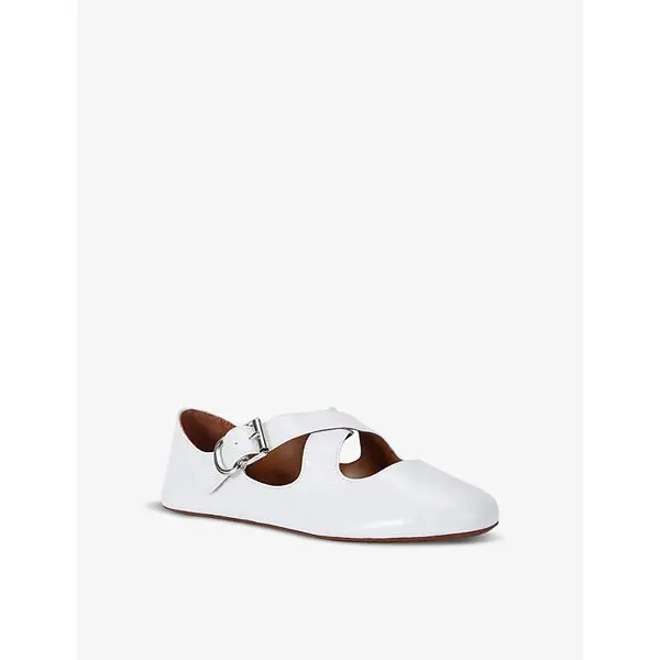 Alaïa Criss Cross Patent-leather Ballet Flats