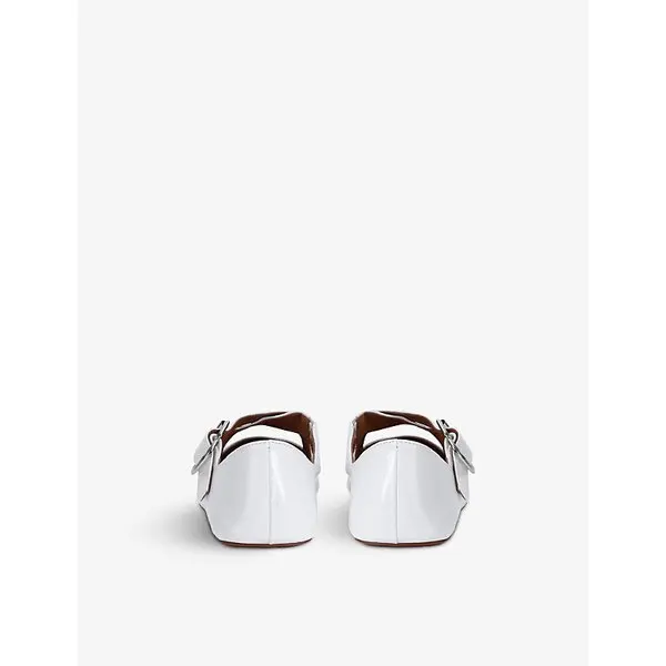 Alaïa Criss Cross Patent-leather Ballet Flats