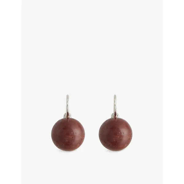 ANNIKA INEZ Sphere Stone 925 Sterling-silver And Jasper Drop Earrings - Silv/jasp