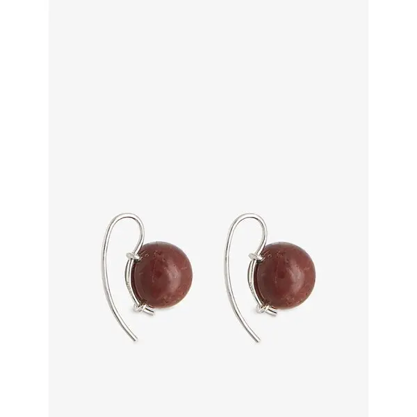 ANNIKA INEZ Sphere Stone 925 Sterling-silver And Jasper Drop Earrings