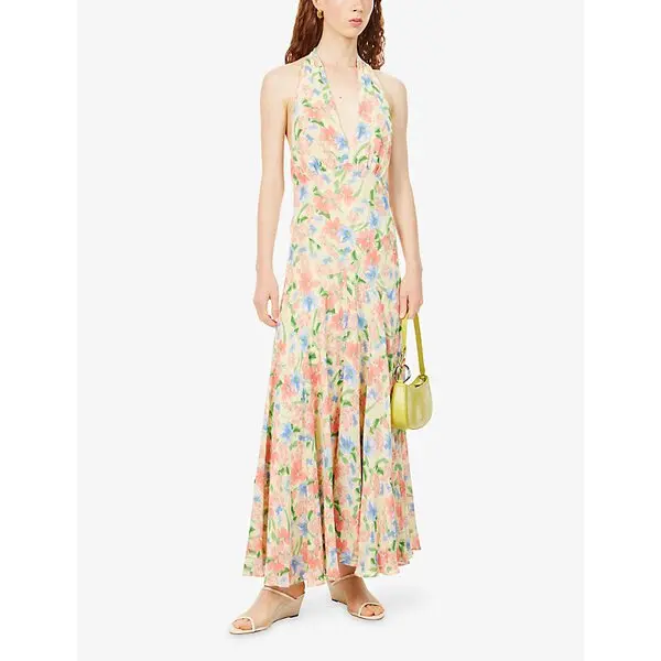 REFORMATION Briony Halter-neck Midi Dress