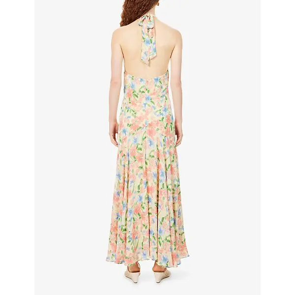 REFORMATION Briony Halter-neck Midi Dress