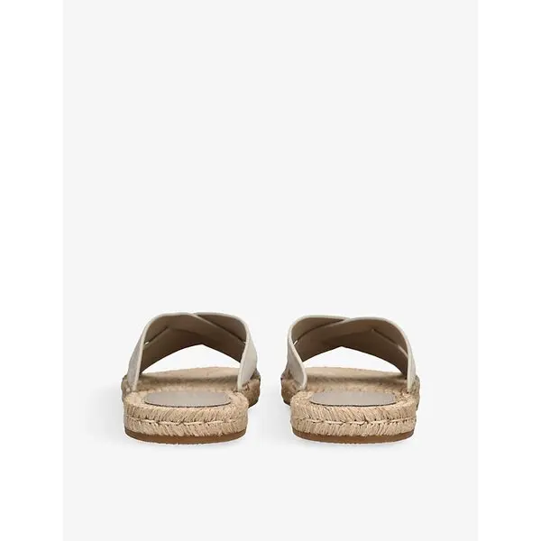 Zegna Cross-over Suede Espadrille Flat Sandals