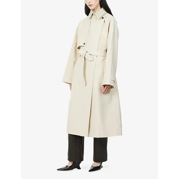 Bottega Veneta Oversized Pinstripe Wool-blend Trench Coat
