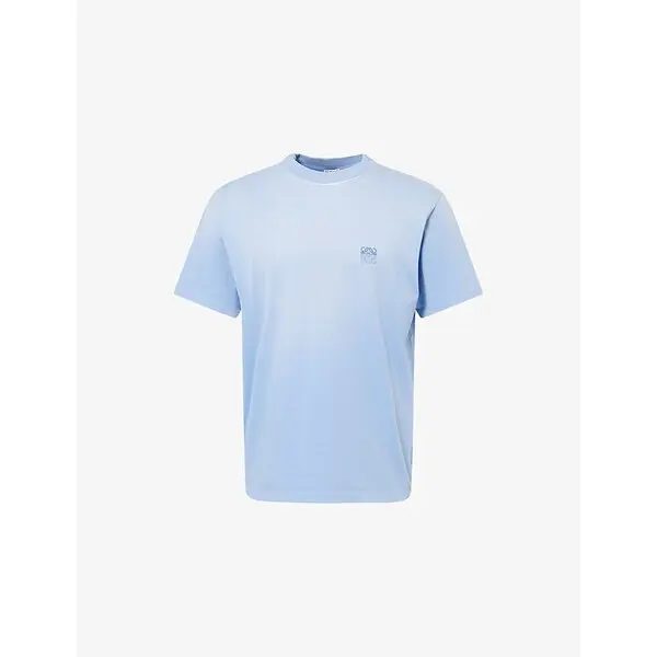 Loewe Anagram-embroidered Cotton T-shirt - Blue