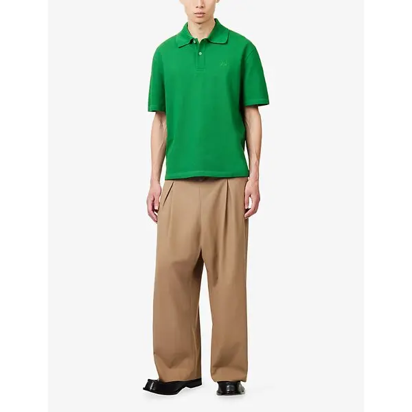 Loewe Anagram-embroidered Cotton Polo Shirt - Green