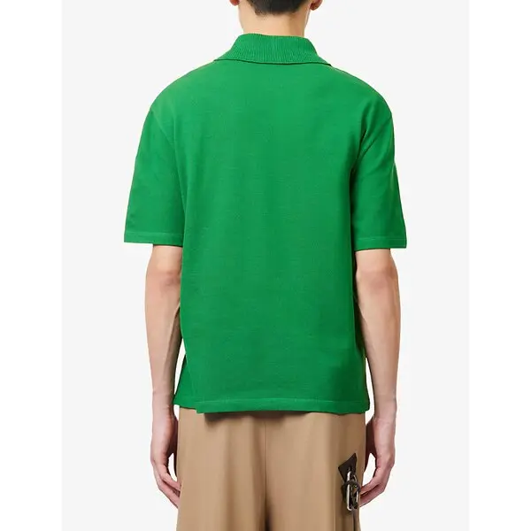 Loewe Anagram-embroidered Cotton Polo Shirt - Green