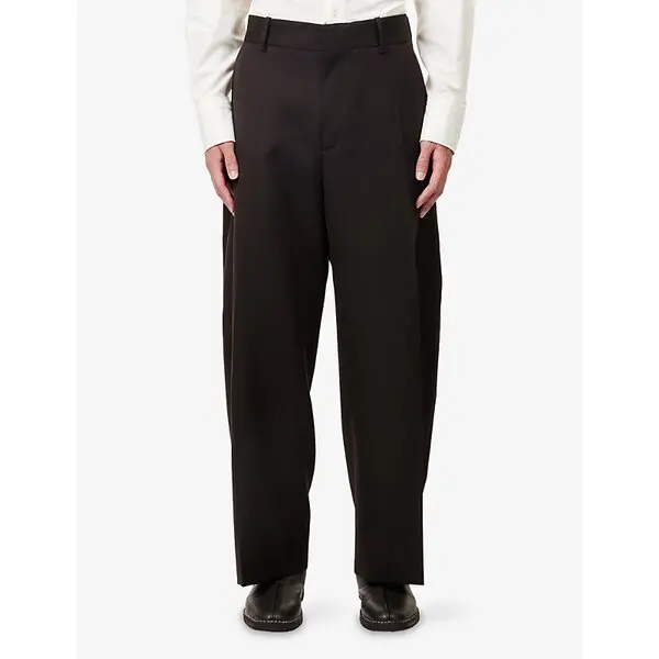 Studio Nicholson Fume Curved-leg Cotton-blend Trousers