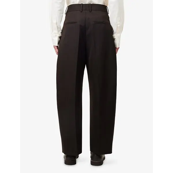Studio Nicholson Fume Curved-leg Cotton-blend Trousers