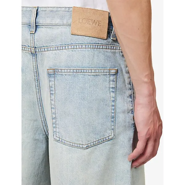 Loewe Anagram-embroidered Denim Shorts