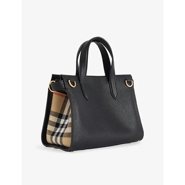 Burberry Cotswolds Mini Leather Tote Bag - Black