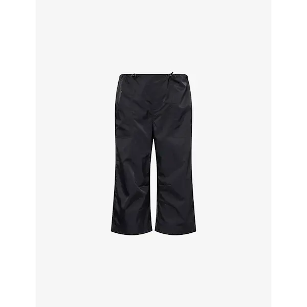 REFORMATION Arlette Cropped Woven Trousers - Black