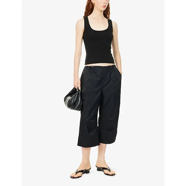 REFORMATION Arlette Cropped Woven Trousers