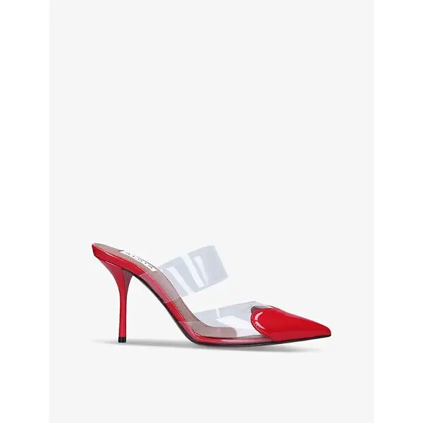 Alaïa Cœur 90 Point-toe Patent-leather Mules - Red/other