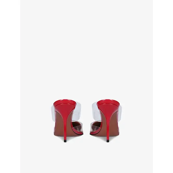 Alaïa Cœur 90 Point-toe Patent-leather Mules