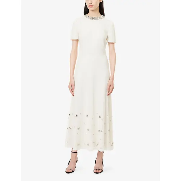 Roland Mouret Embellished Beaded Midi Dress