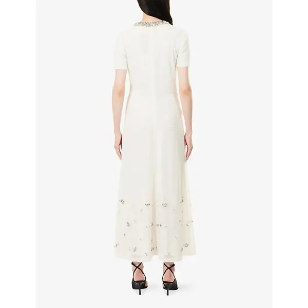 Roland Mouret Embellished Beaded Midi Dress