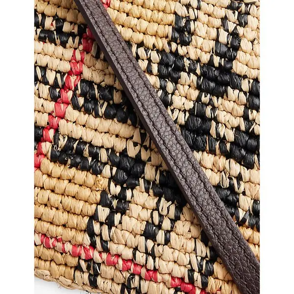 Burberry Mini Margate Raffia Shoulder Bag