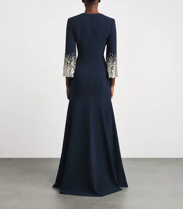 Jenny Packham Anita Embellished Cuff Maxi Dress