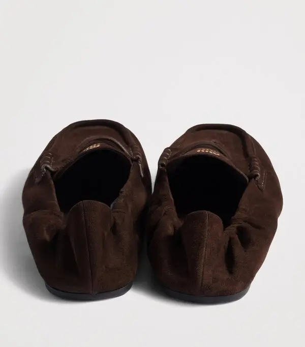 Miu Miu Suede Ruched Loafers