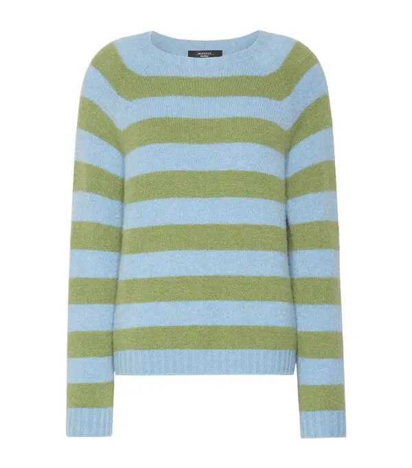 Max Mara Stripe Crew-neck Sweater - Turquoise