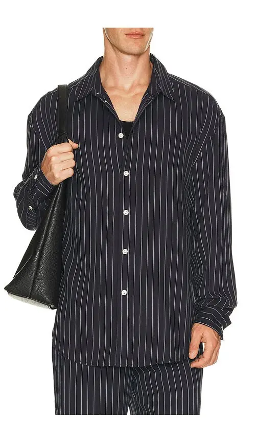KROST Long Pinstripe Shirt In . Also - Navy