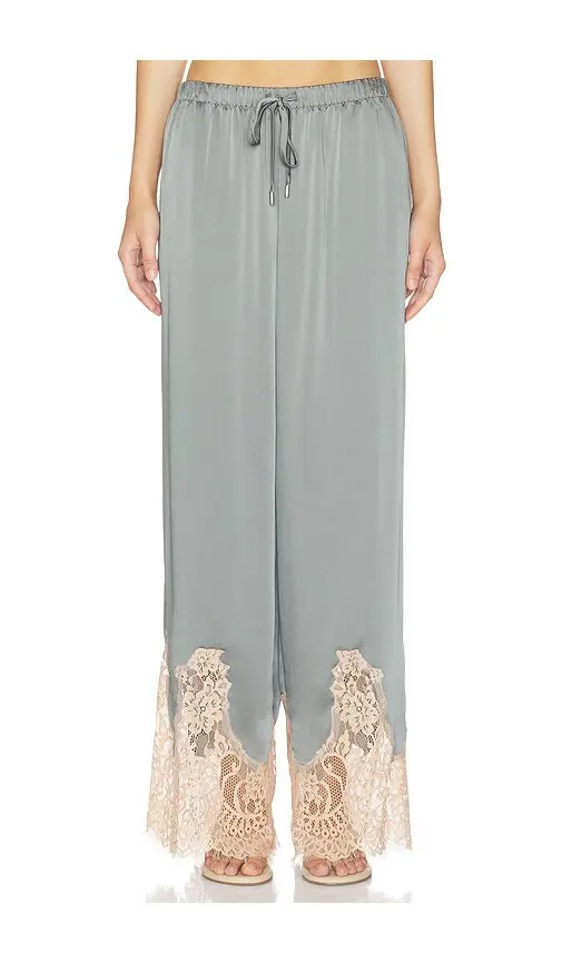 L'Agence Mirel Lace Trim Drawstring Pant In . Also - Olive