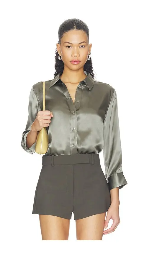 L'Agence Dani 3/4 Sleeve Blouse In . Also - Olive