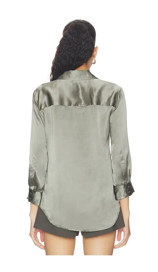 L'Agence Dani 3/4 Sleeve Blouse In . Also - Olive