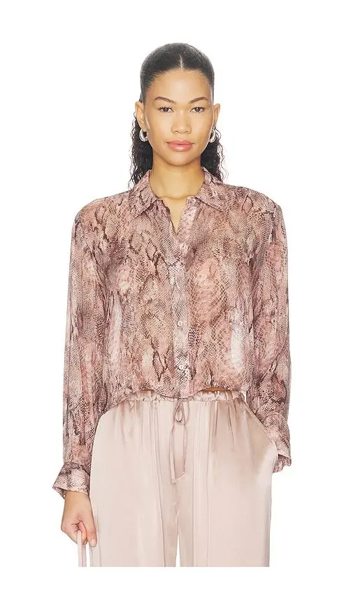 L'Agence Cosette Crop Hi Low Shirt In . Also - Multi