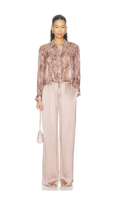 L'Agence Cosette Crop Hi-low Shirt