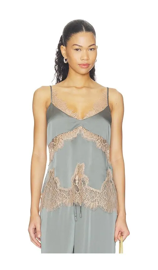 L'Agence Mitsu Lace Trim Cami In . Also - Olive