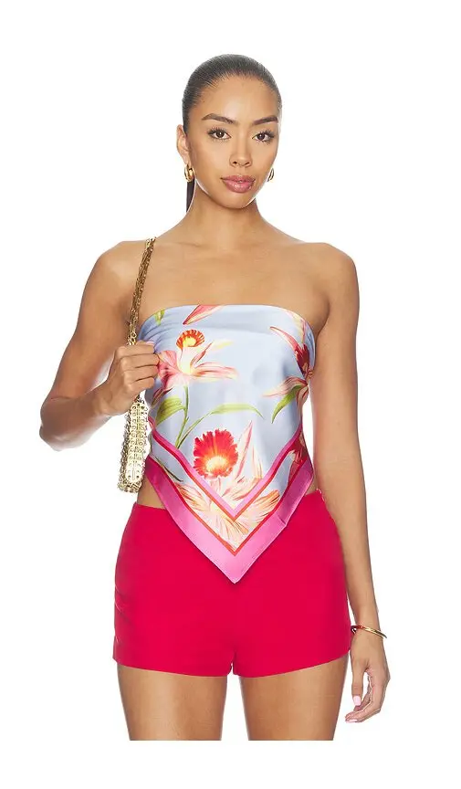 Retrofete Alivia Silk Top In . Also - Multi