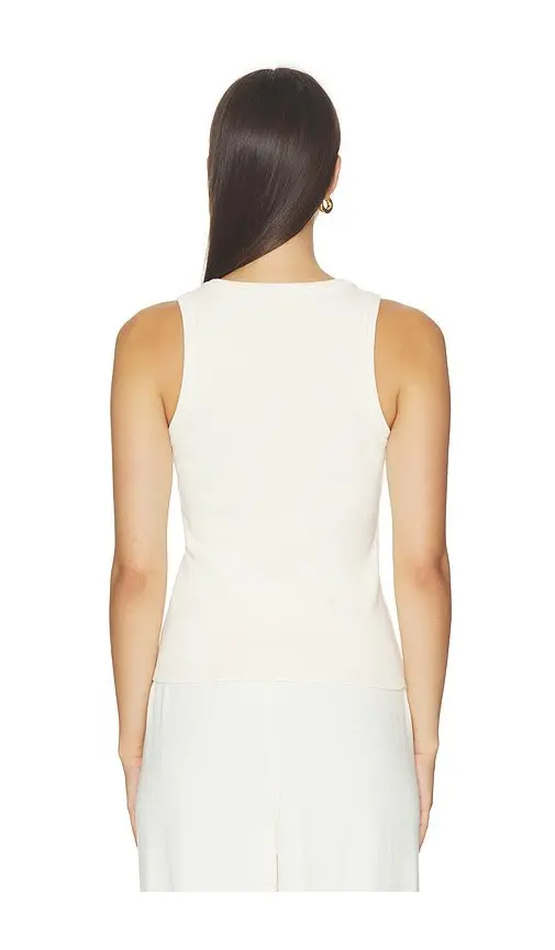 PERFECTWHITETEE Daphne Structured Rib High Neck Tank In . Also