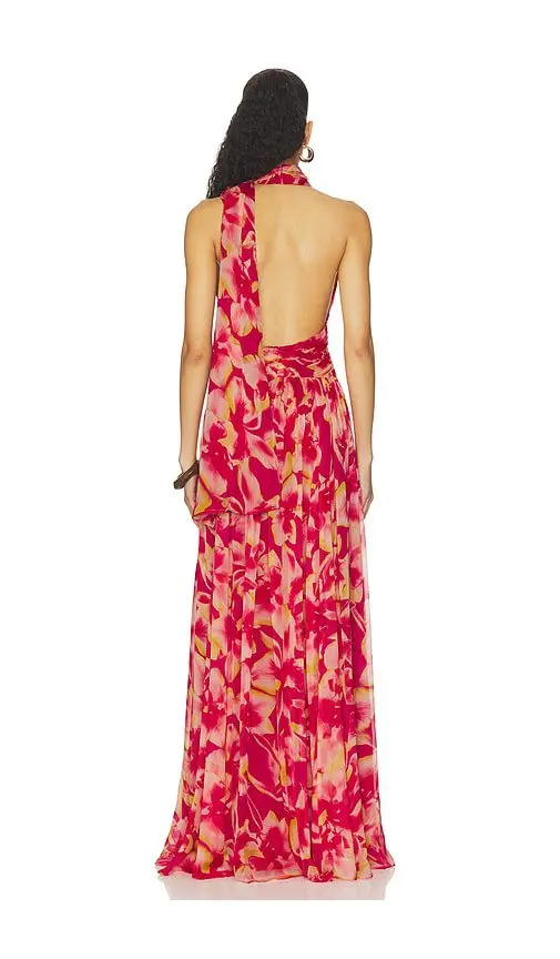 Rococo Sand Ruched Sash Maxi Dress In . Also