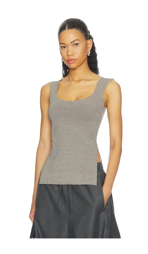 RÓHE Bustier Shaped Side Slit Top In . Also - Grey