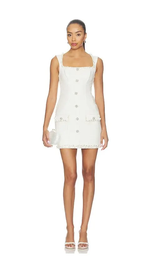 PatBO Tweed Elsa Mini Dress In . Also - White