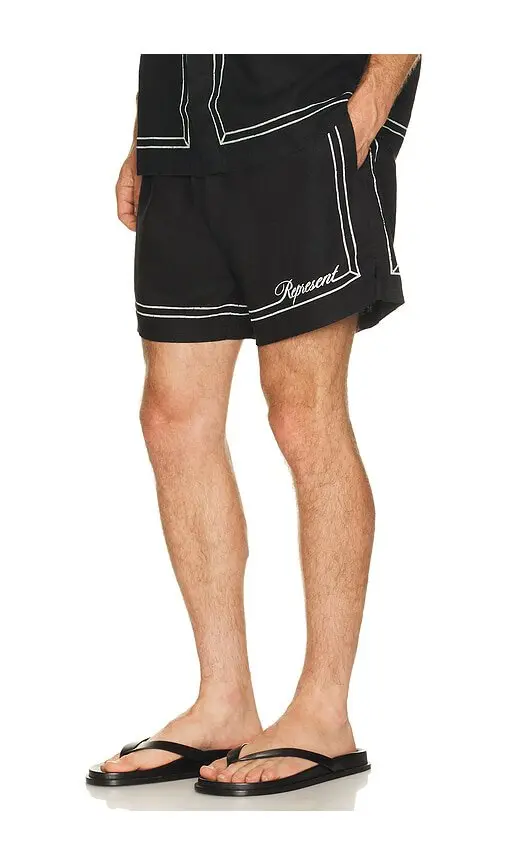 REPRESENT Border Short In . Also - Black