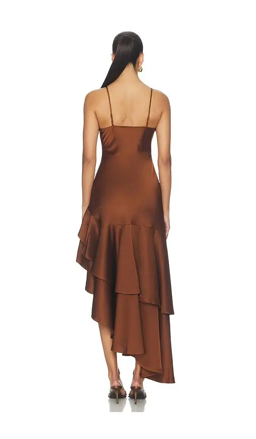 Susana Monaco Double Ruffle High Low Dress