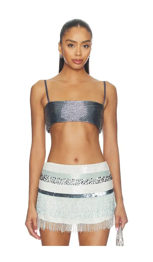 ASTA RESORT Iris Hand Beaded Bralette In . Also - Navy