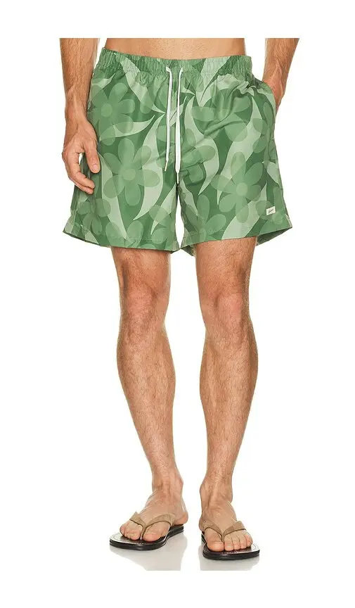 BATHER Fern Daisy Trip Swim Trunk In . Also - Green