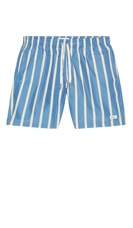 BATHER Fine Stripe Swim Trunk In . Also
