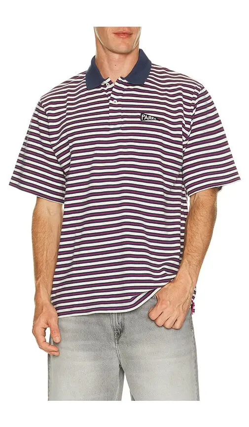 PARRA Flag Striper Polo Shirt In . Also