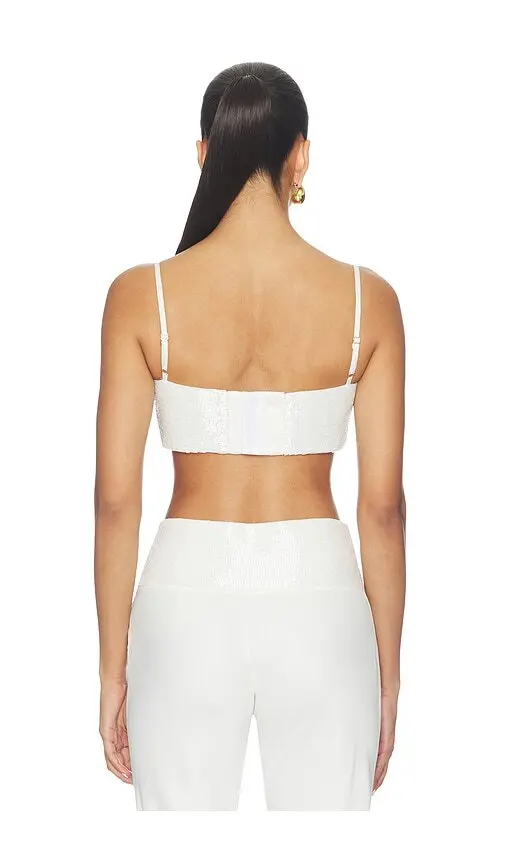 ASTA RESORT Iris Hand Beaded Bralette In . Also - Ivory