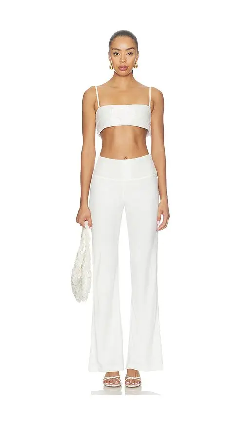 ASTA RESORT Iris Hand Beaded Bralette In . Also - Ivory
