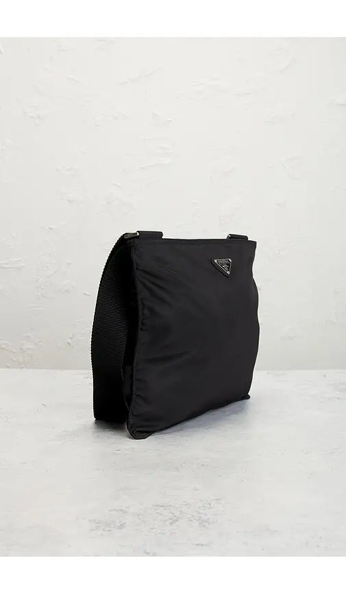 FWRD RENEW Prada Tessuto Flat Messenger Bag